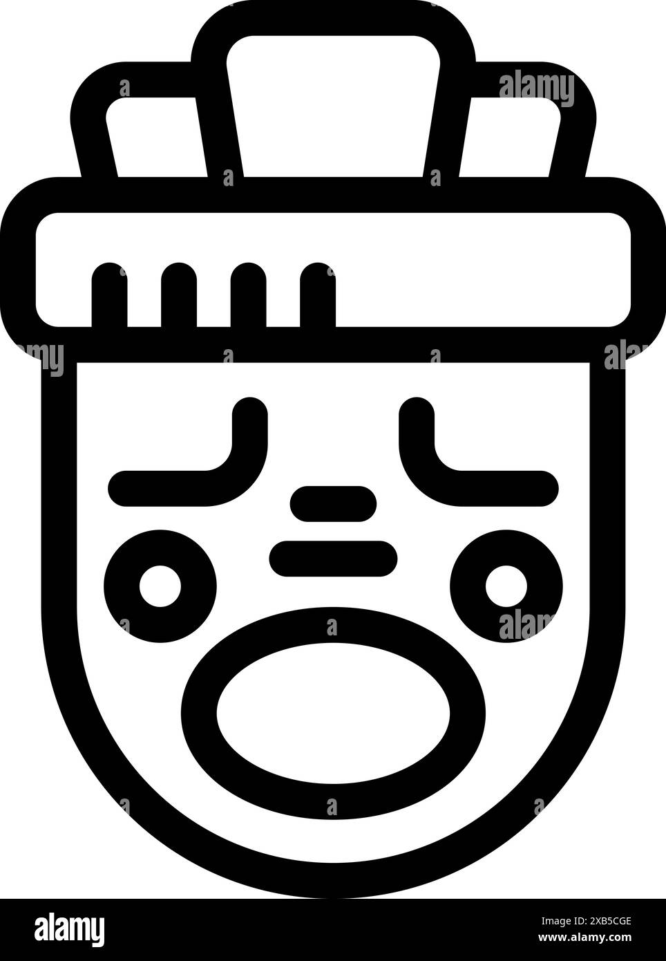 Simple yet evocative icon of a tribal mask, capturing the essence of ...