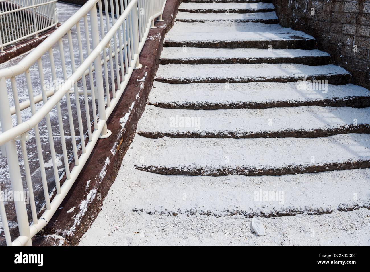 Salt covered steps; Badwater Basin minus 282' below sea level; Death ...