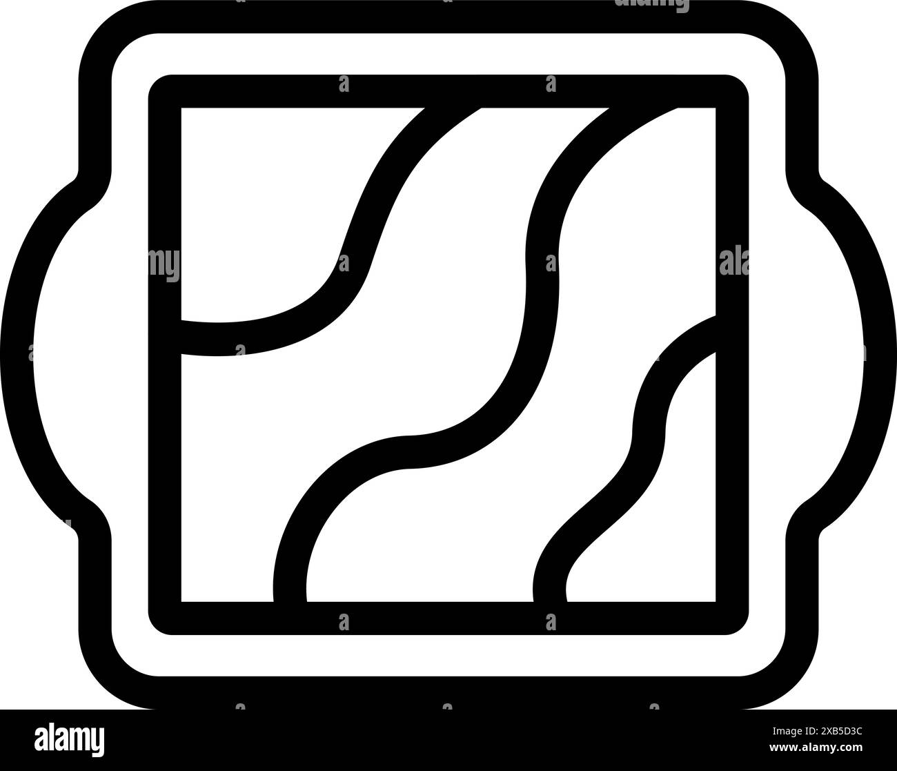 Simple line icon of a rectangular baking dish, perfect for representing ...