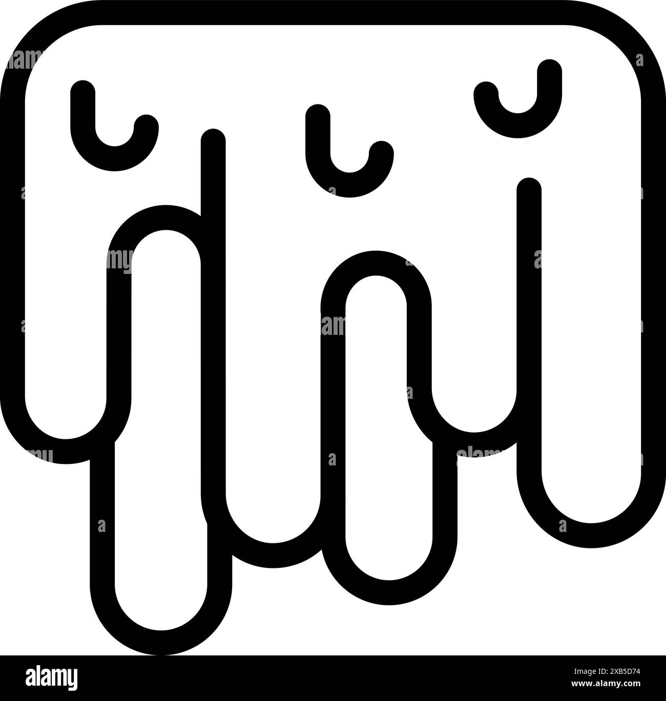 Black outline of slime dripping down a surface with three pairs of eyes ...