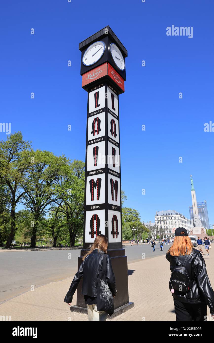 Laima chocolate clock riga hi-res stock photography and images - Alamy