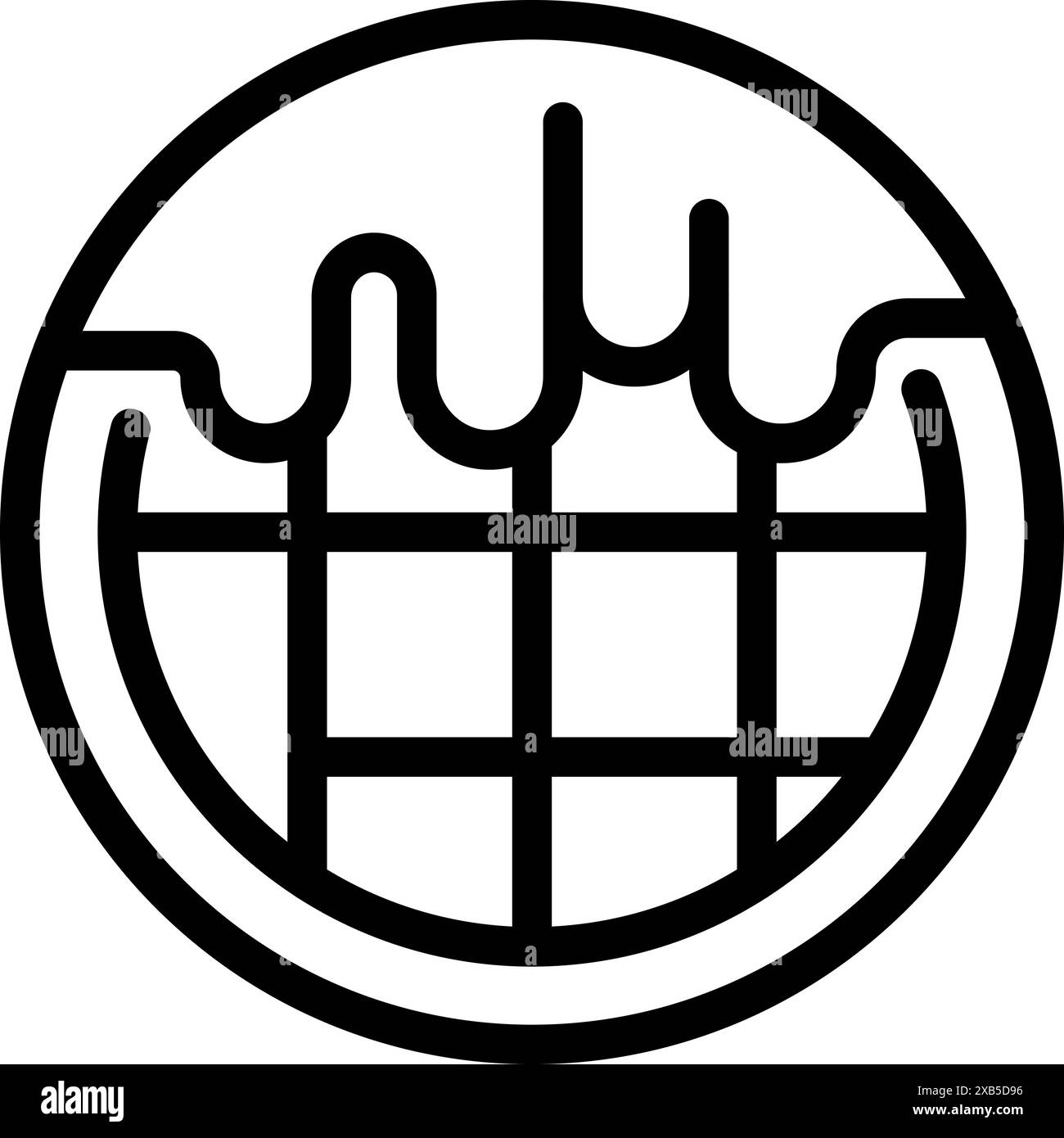 Simple line drawing of a waffle with syrup on top, perfect for a ...