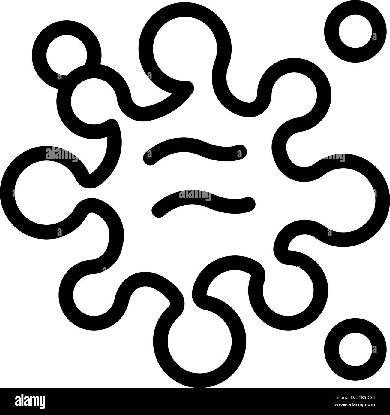 Abstract Wavy Shape Connecting Dots With Lines Creating A Modern Logo