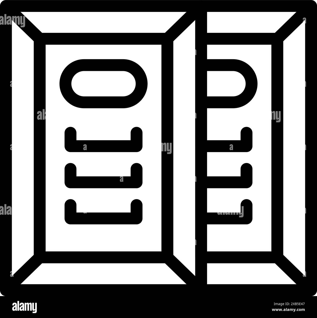 Line art icon of an electrical panel board, ideal for diagrams and ...