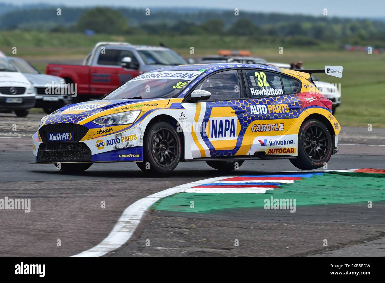 Daniel Rowbottom, Ford Focus ST, NAPA Racing UK, on three wheels at the ...