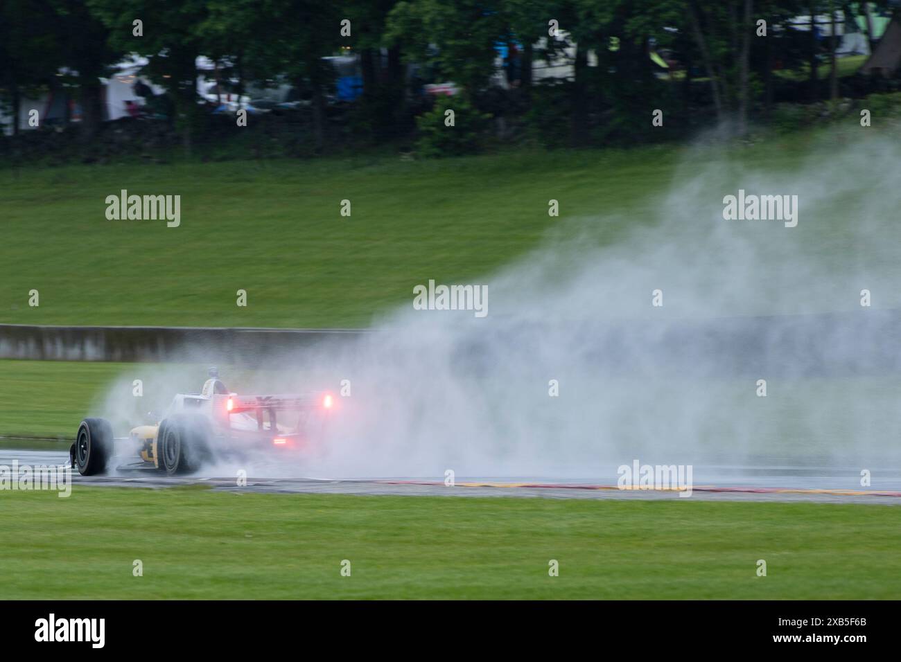 June 08, 2024: IndyCar #3 Scott McLaughlin driving his white and yellow ...