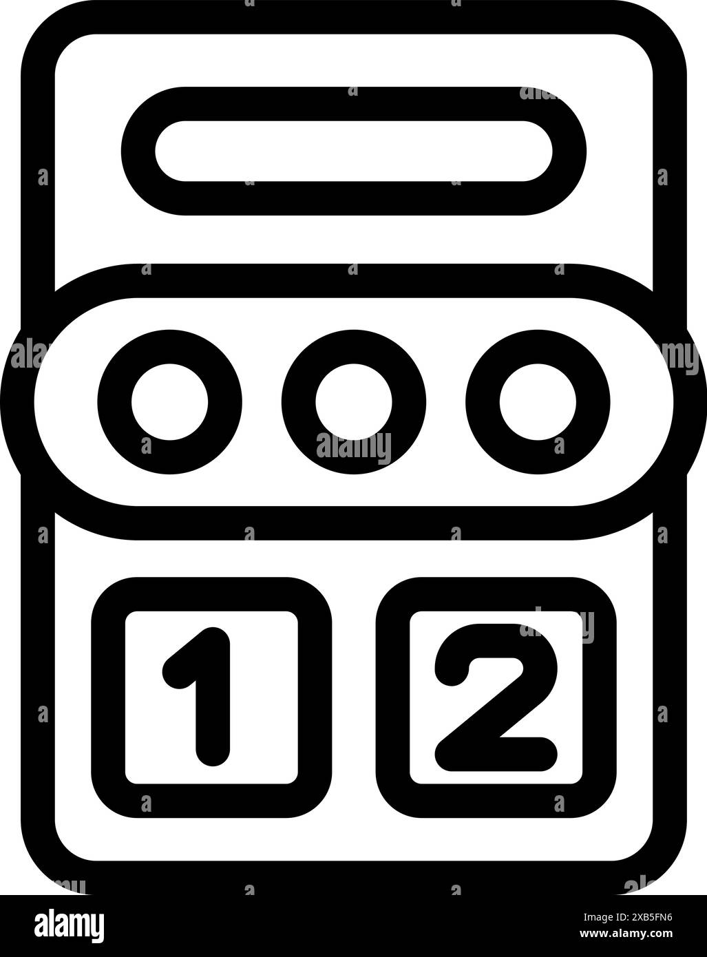 Electronic scoreboard showing the numbers one and two for keeping score ...