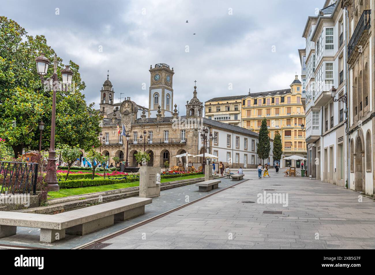 LUGO, SPAIN - AUGUST 24, 2022: Urban scene, street view in the old town ...