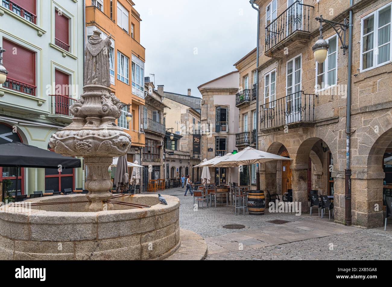 LUGO, SPAIN - AUGUST 24, 2022: Urban scene, street view in the old town ...
