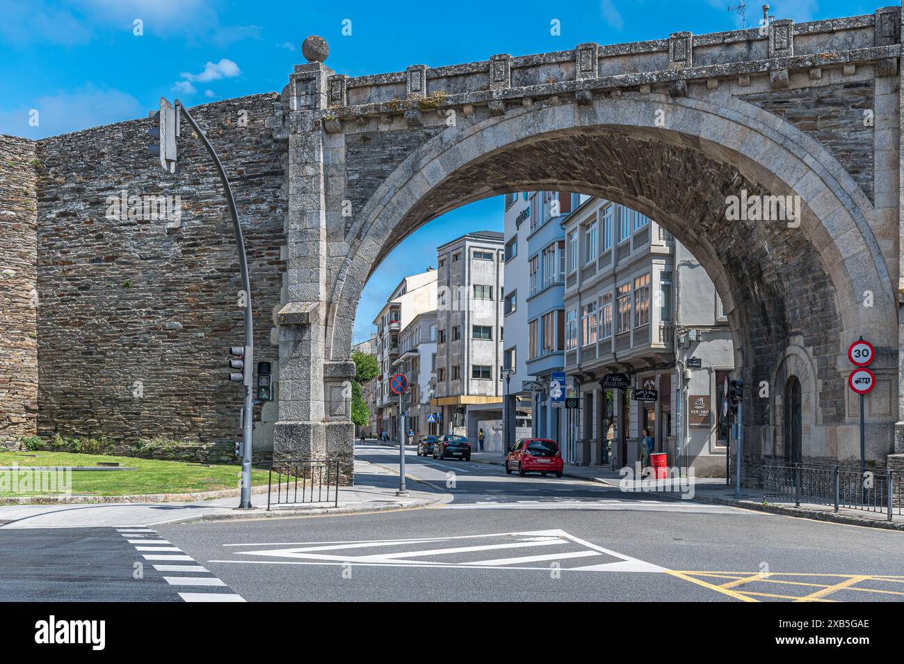 LUGO, SPAIN - AUGUST 26, 2022: Urban scene, street view in the old town ...
