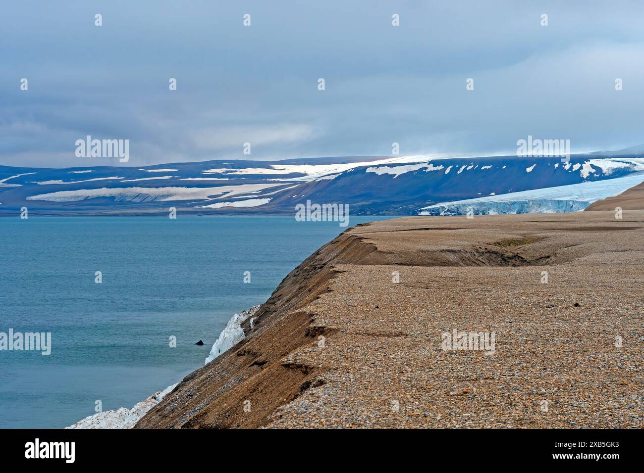 Barren Shores With Ice and Snow on Nordaustlandet in the Svalbard ...