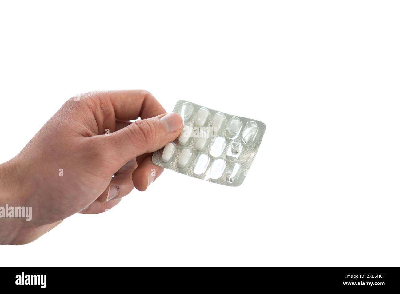 Pharmacist man holding tablet pills Cut Out Stock Images & Pictures - Alamy