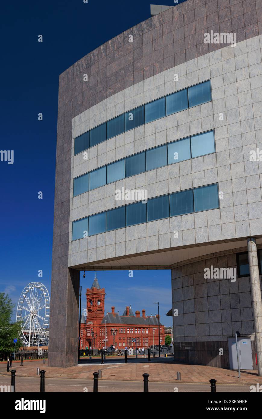 Atradius Building and Pierhead Building, Cardiff Bay, Wales Stock Photo ...