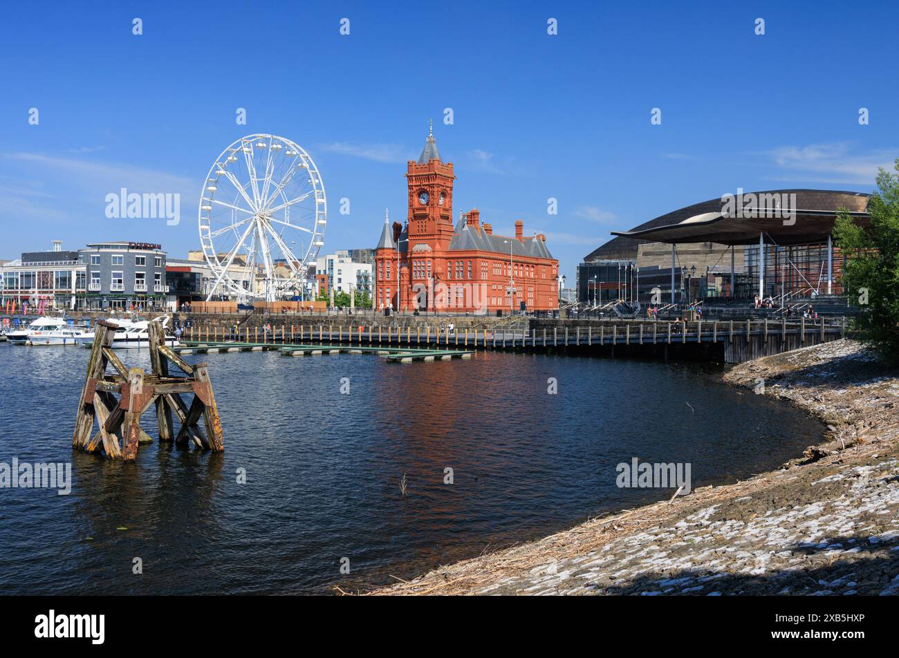 Ferris Wheel and Pierhead Building, Cardiff Bay, Wales Stock Photo - Alamy