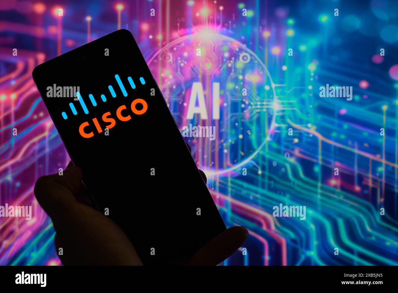 Brussels, Belgium. 10th June, 2024. The Cisco logo is being displayed ...