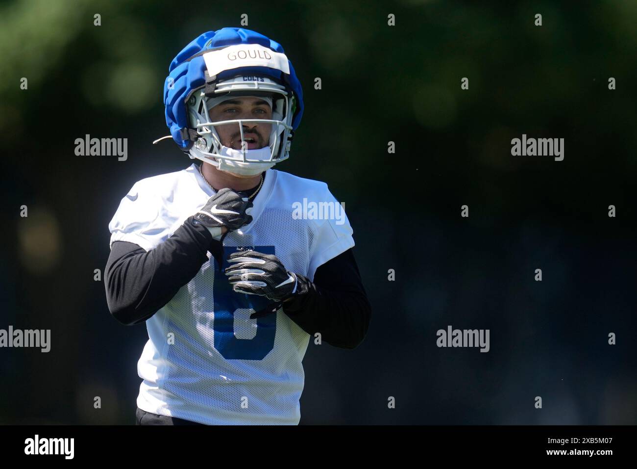 Indianapolis Colts' Anthony Gould runs during an NFL football organized ...