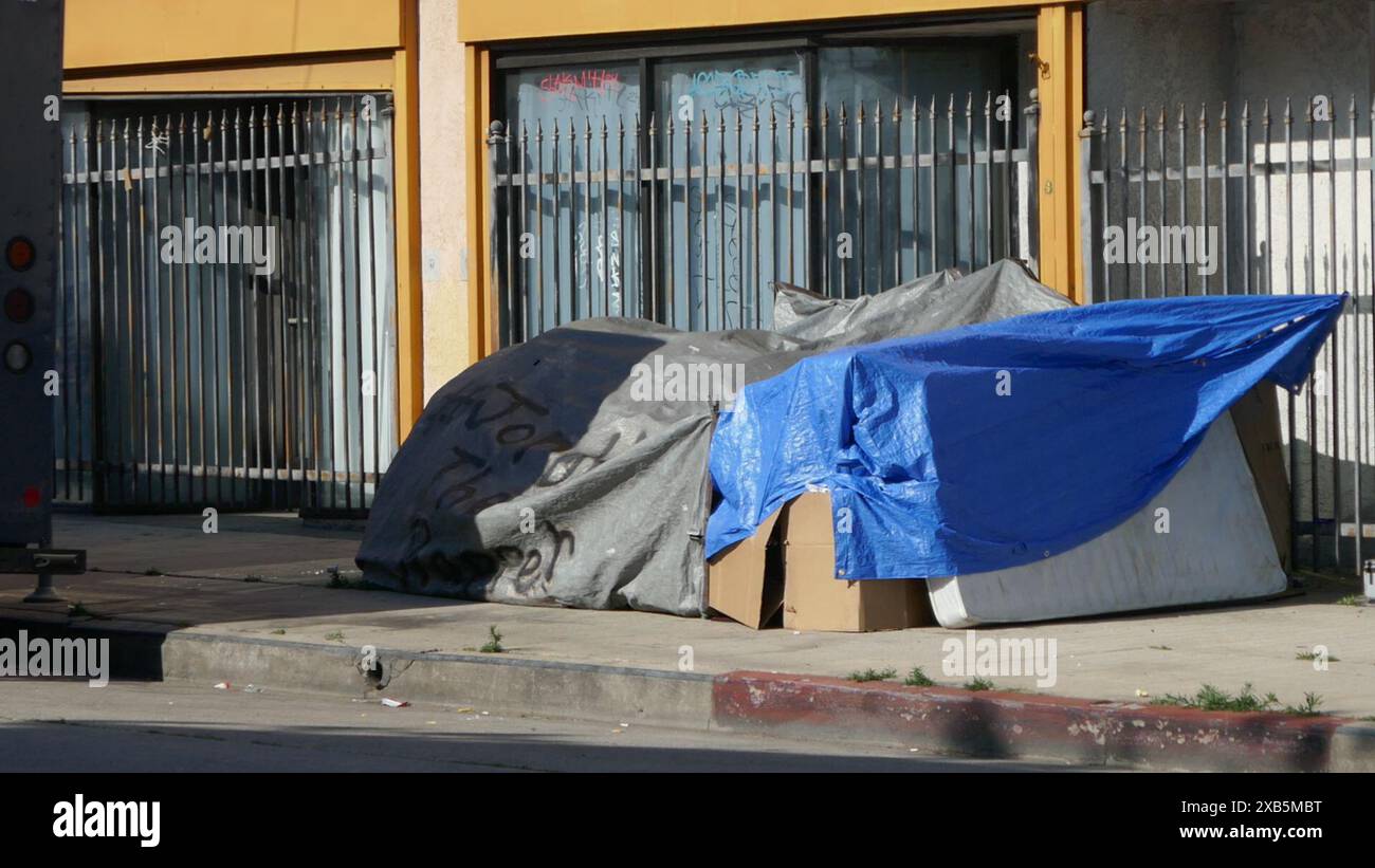 Los Angeles, California, USA 8th June 2024 Homeless Tents Camp on June ...
