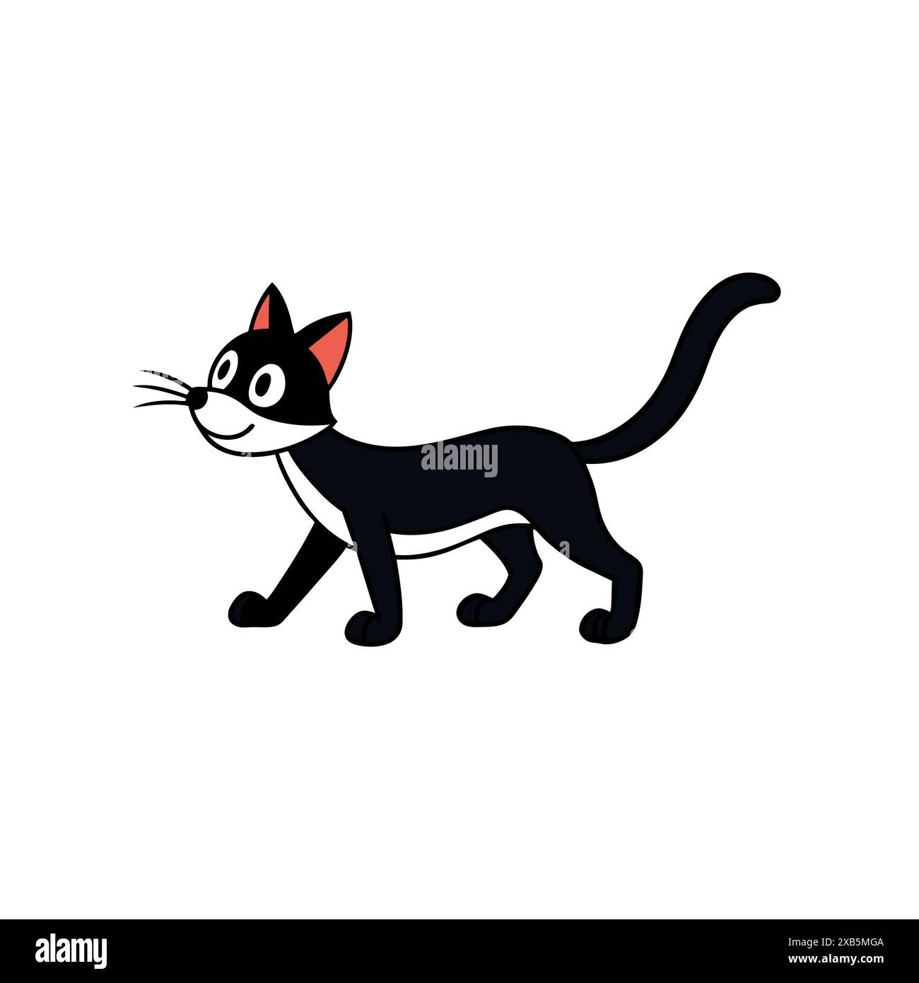 Bay Cat walks icon vector illustration. AI generated image. Clipart ...