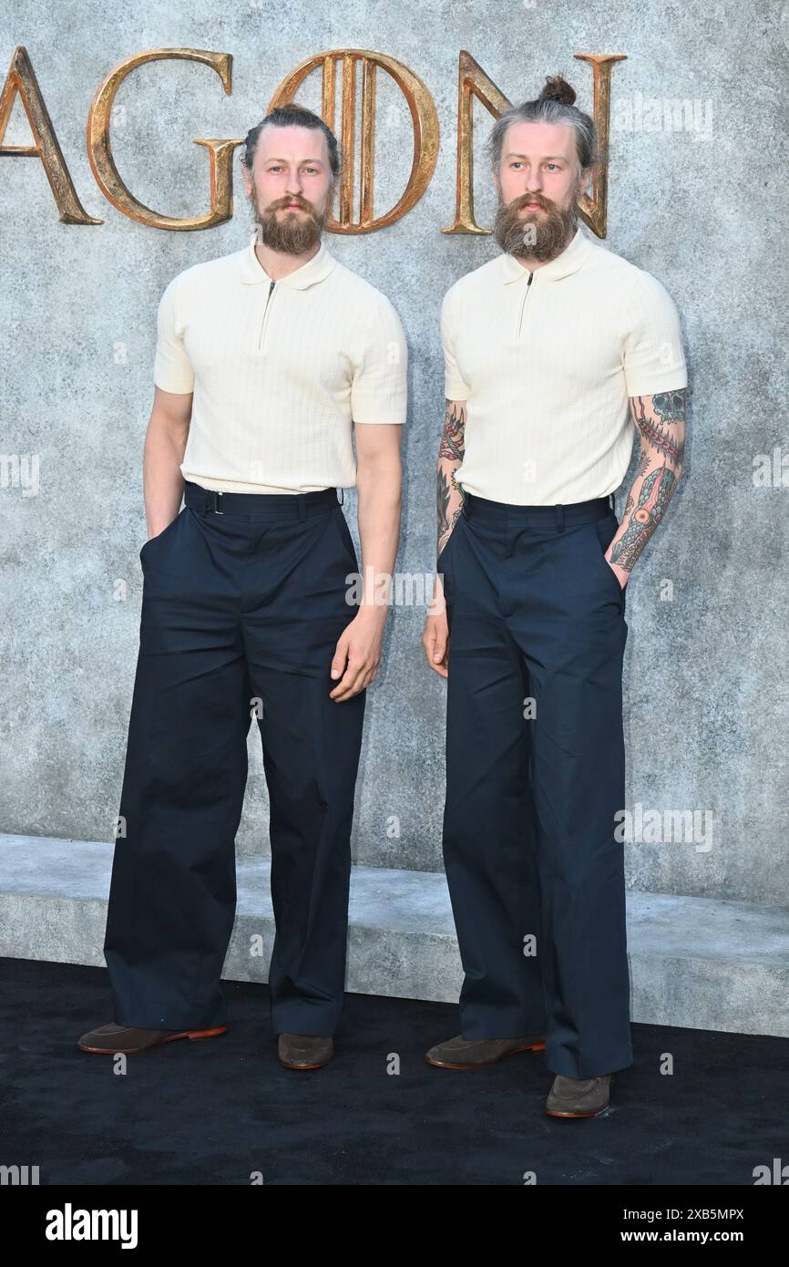 London, UK - 10th June 2024 (L-R) Luke Tittensor and Elliot Tittensor at House Of The Dragon ...