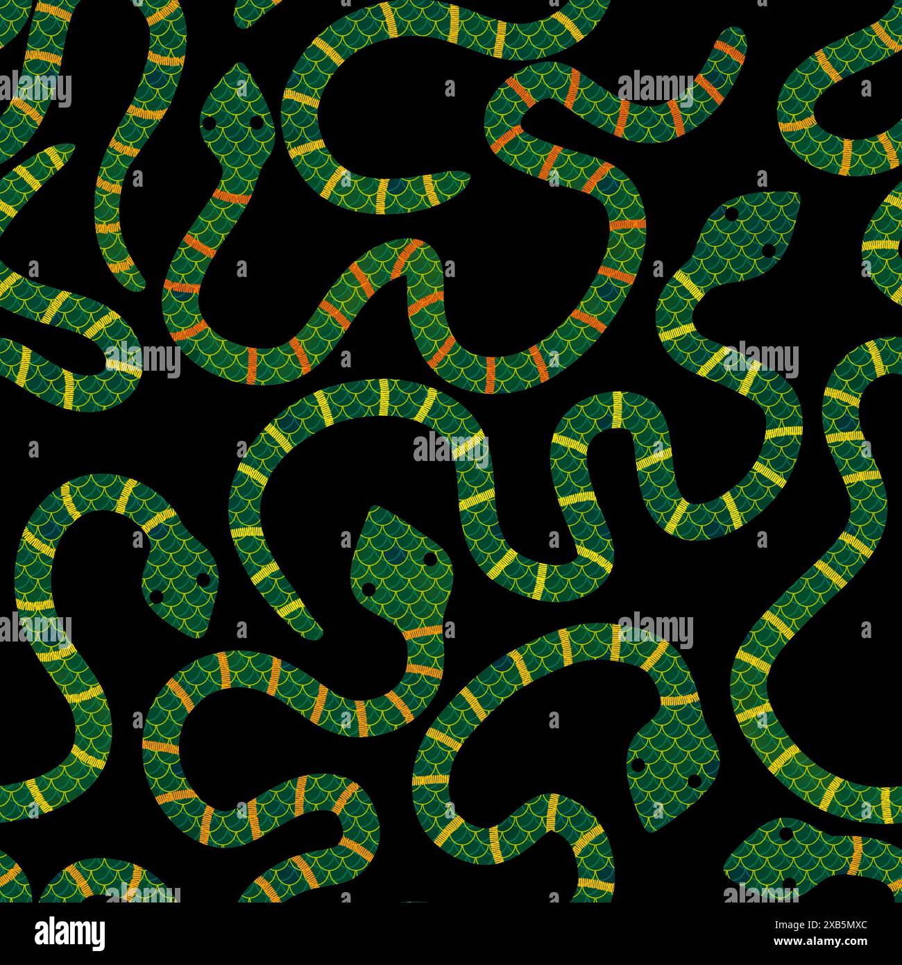 Summer cartoon animals seamless snake pattern for wrapping paper and ...