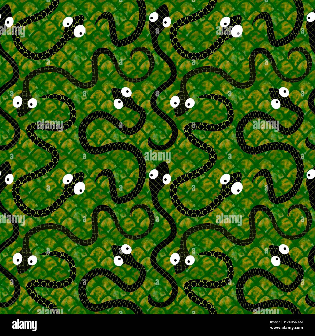 Summer cartoon animals seamless snake pattern for wrapping paper and ...