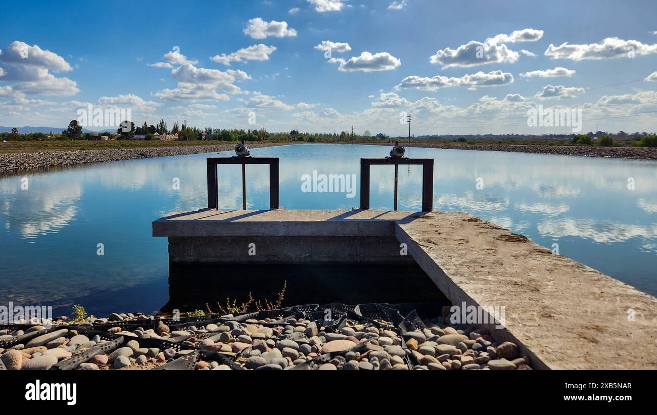 Gates in water tank (swimming pool) for irrigation in agriculture Stock ...