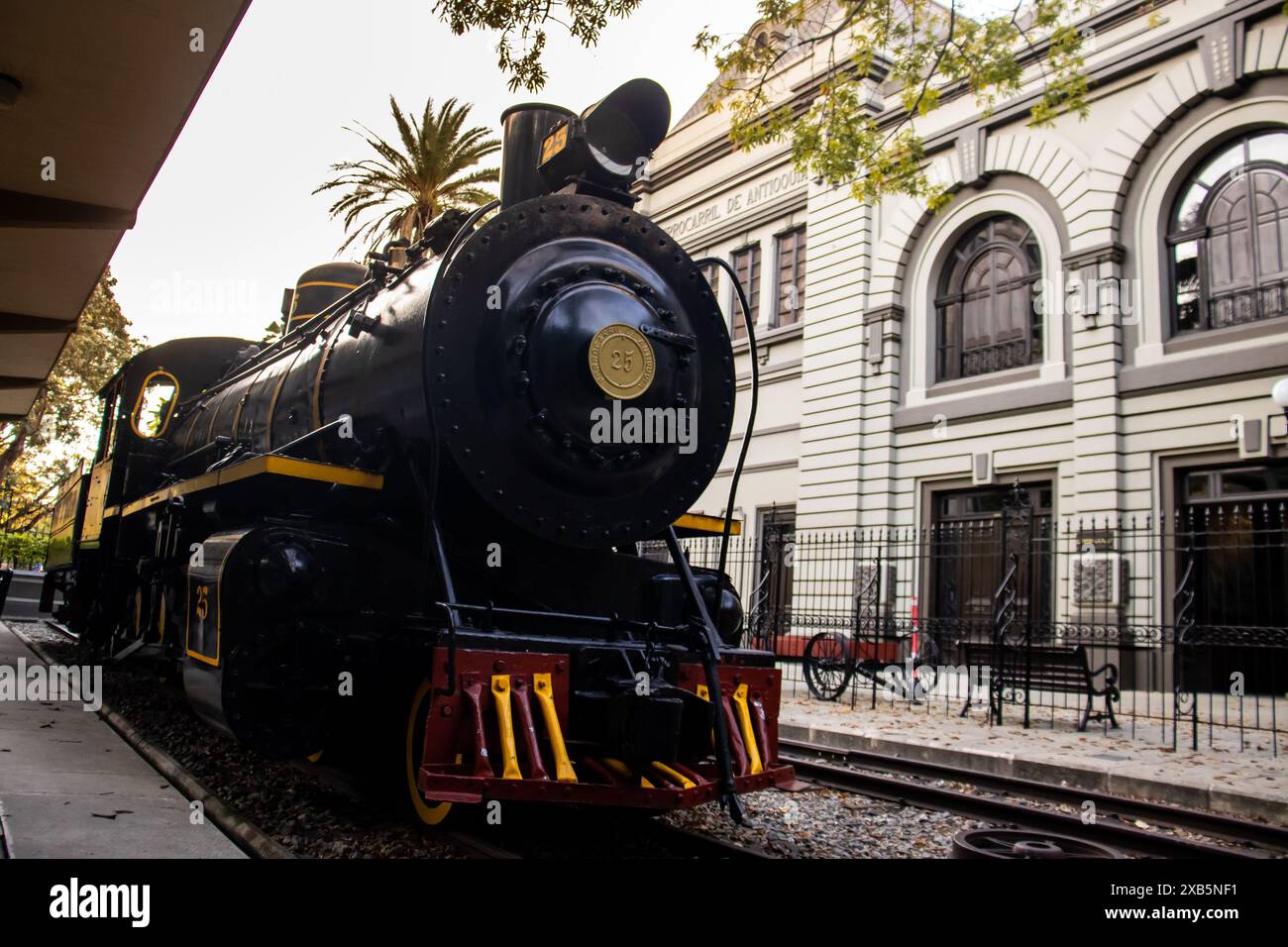 Medellin, Colombia - January 18, 2024: Antique locomotive at the ...