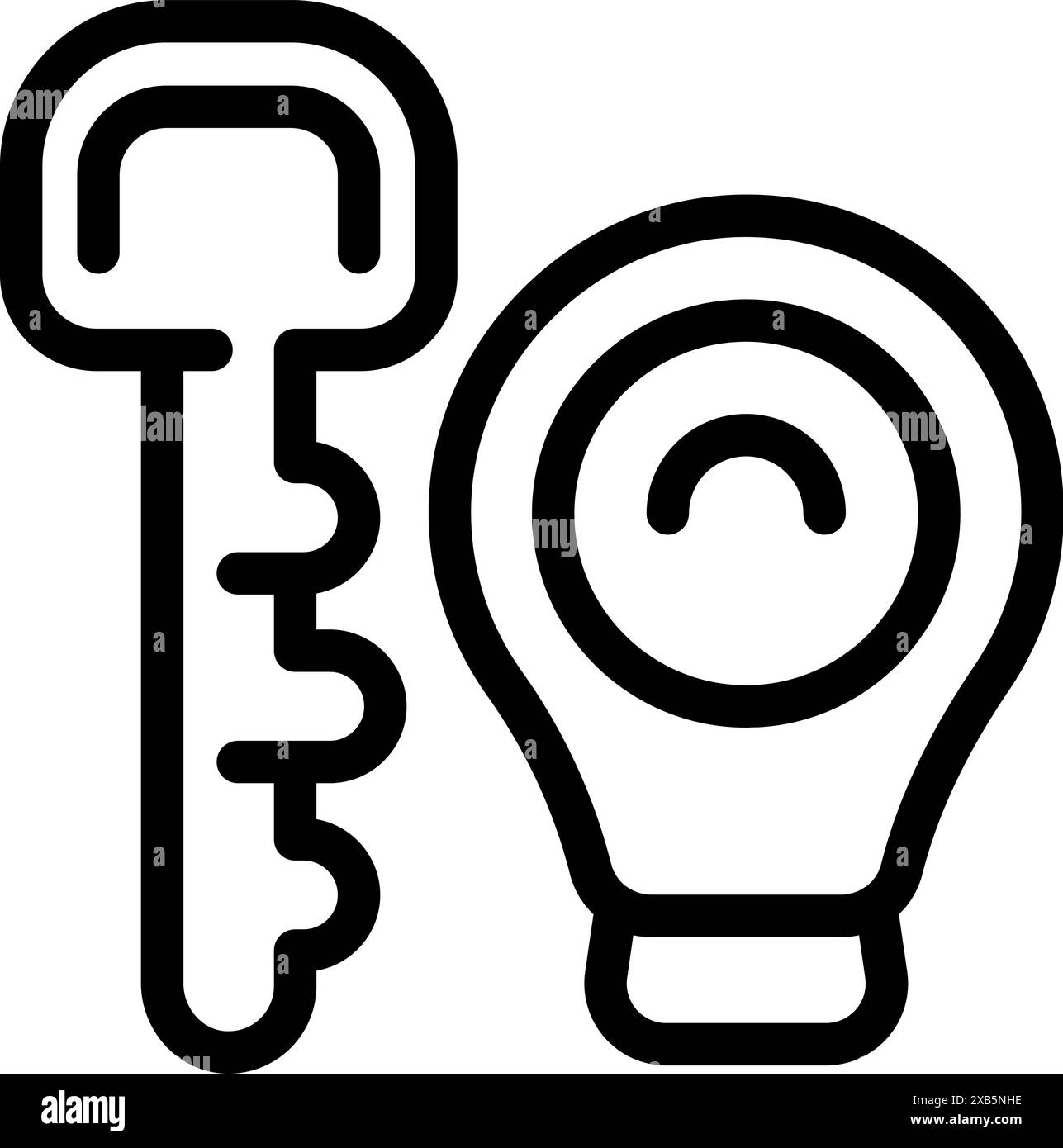 Key unlocking a light bulb representing finding a solution to a problem ...