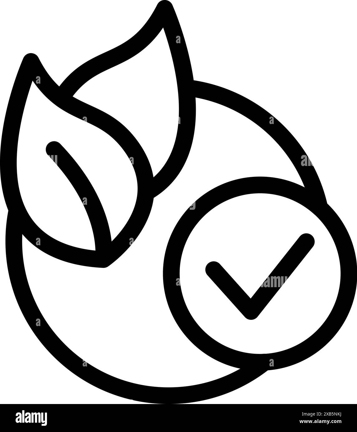 Eco friendly product checkmark symbol with leaves for sustainable ...