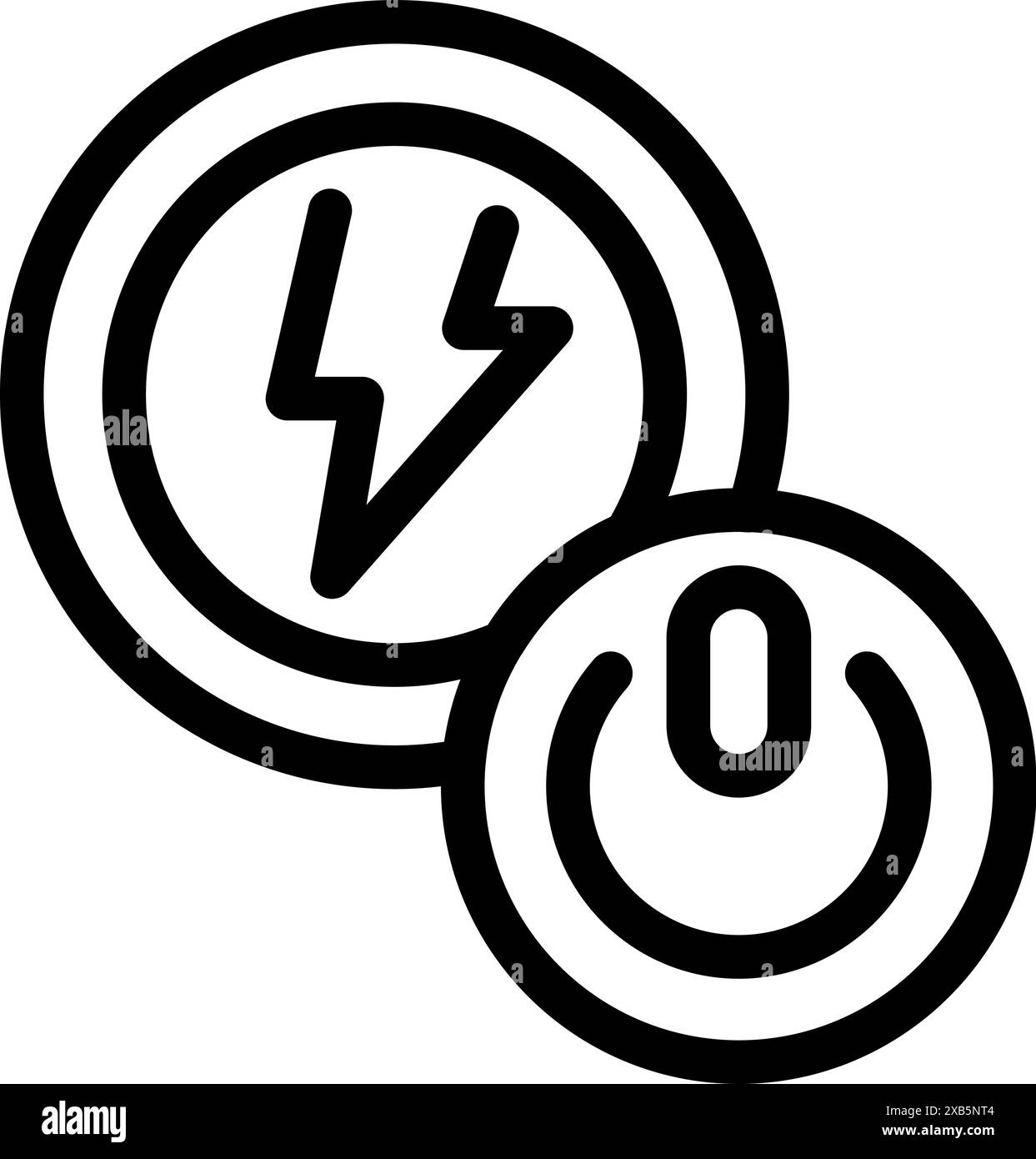 Simple design of a power button icon with a lightning bolt ...
