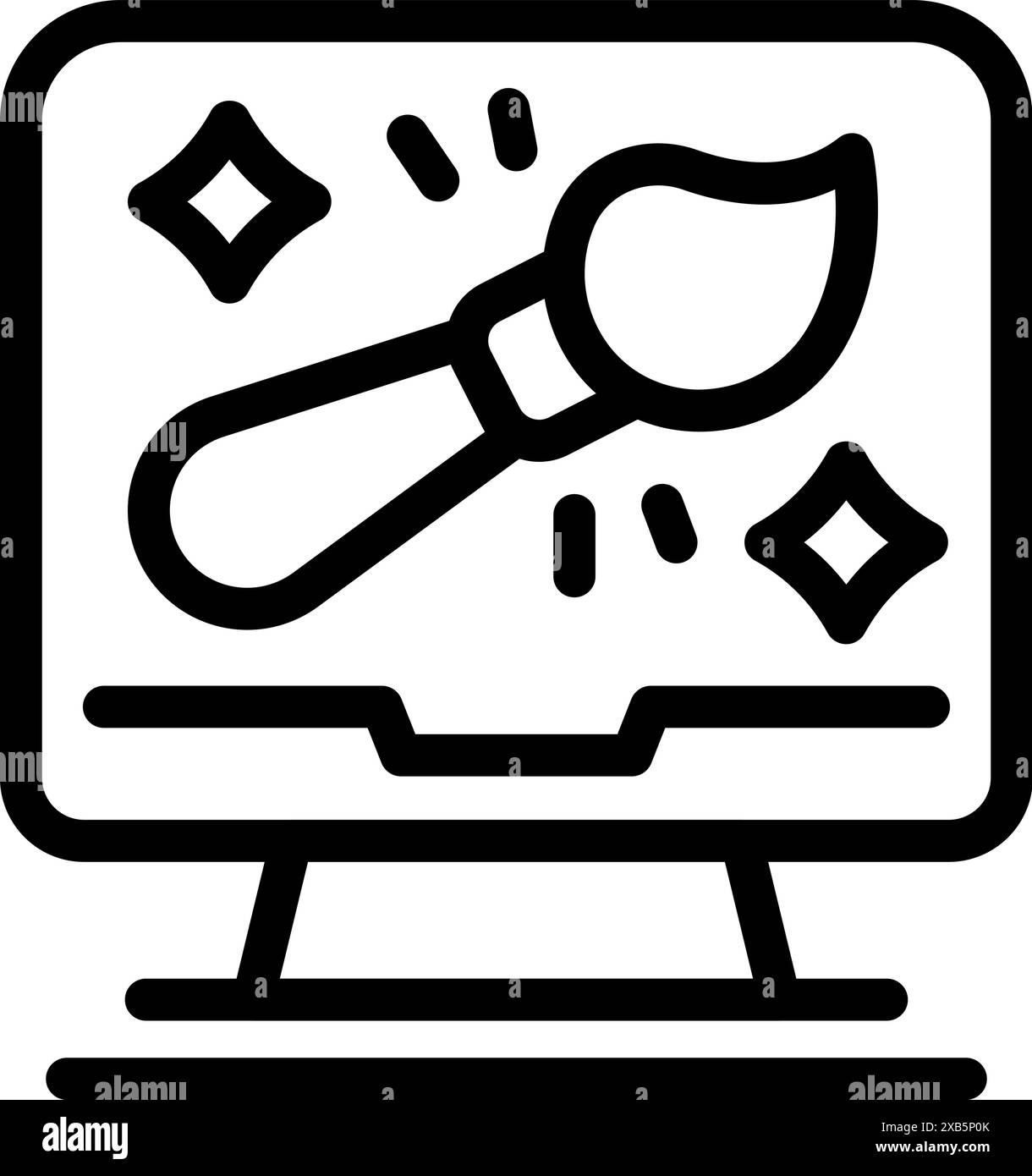 Digital art software is creating sparkling artwork with a paintbrush on ...