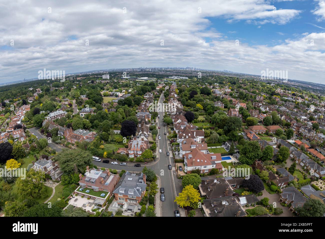 Aerial view looking east along Marryat Road towards the All England ...