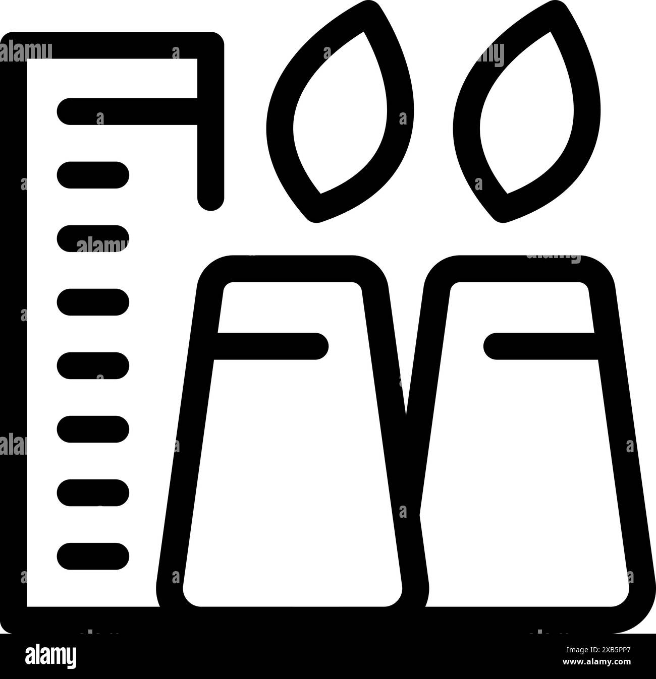 This icon represents a biofuel plant converting organic matter into a ...
