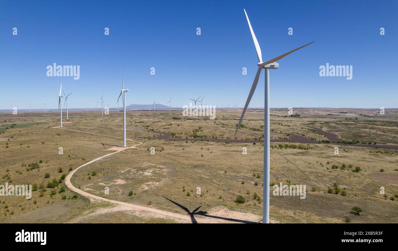 Aerial view of wind farm Stock Photo - Alamy
