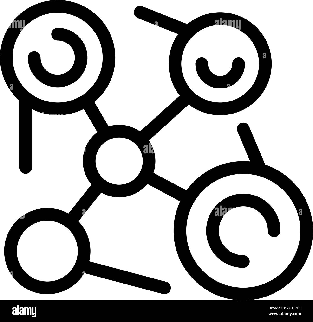 This simple icon represents the concept of networking with its ...