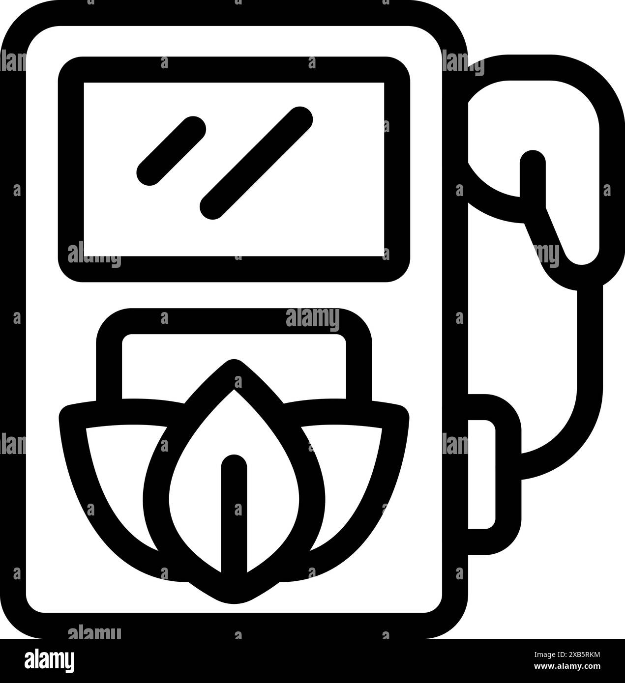Simple icon of a fuel pump dispensing biofuel, symbolizing the ...