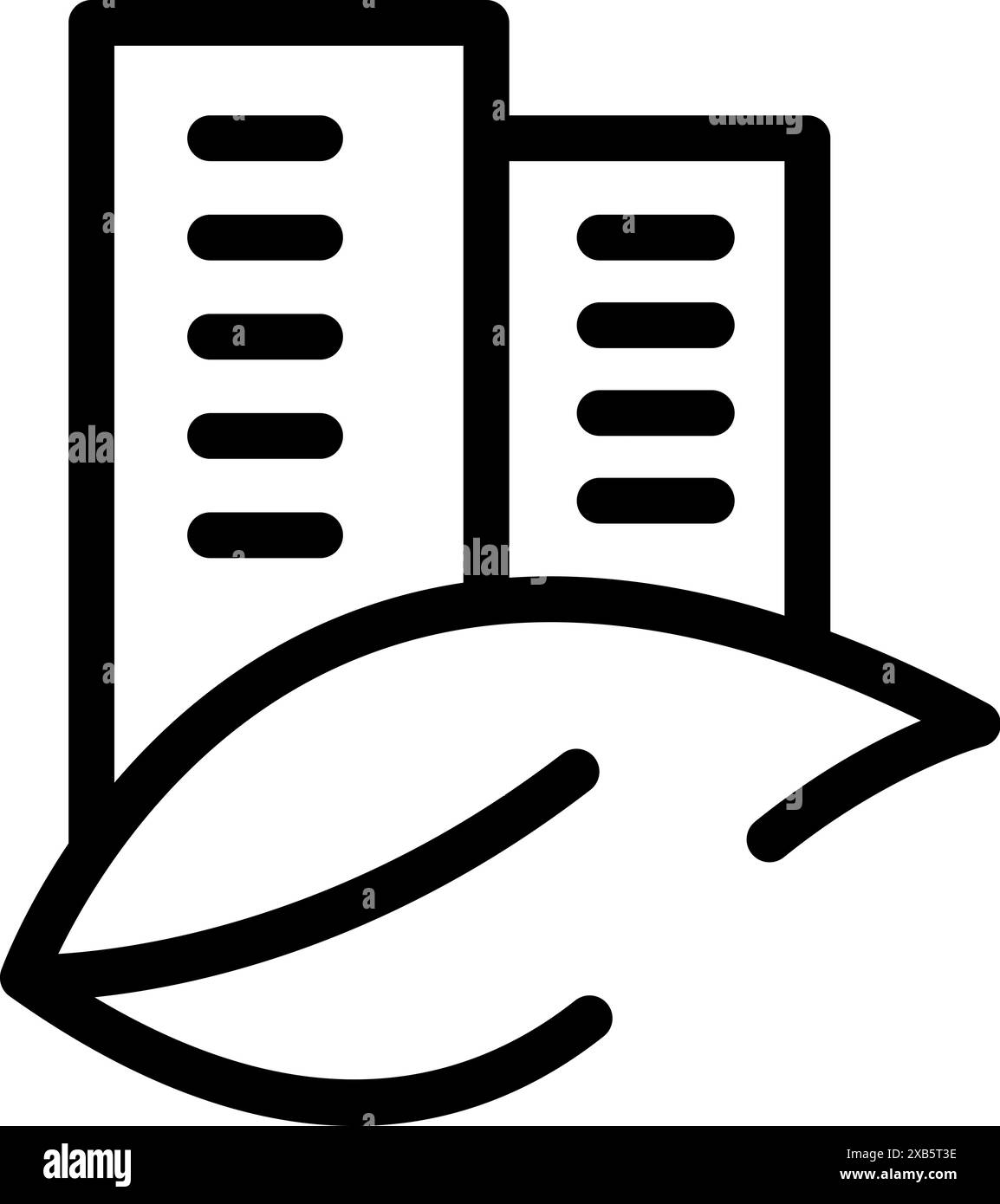 Simple icon representing the concept of eco friendly cities with ...