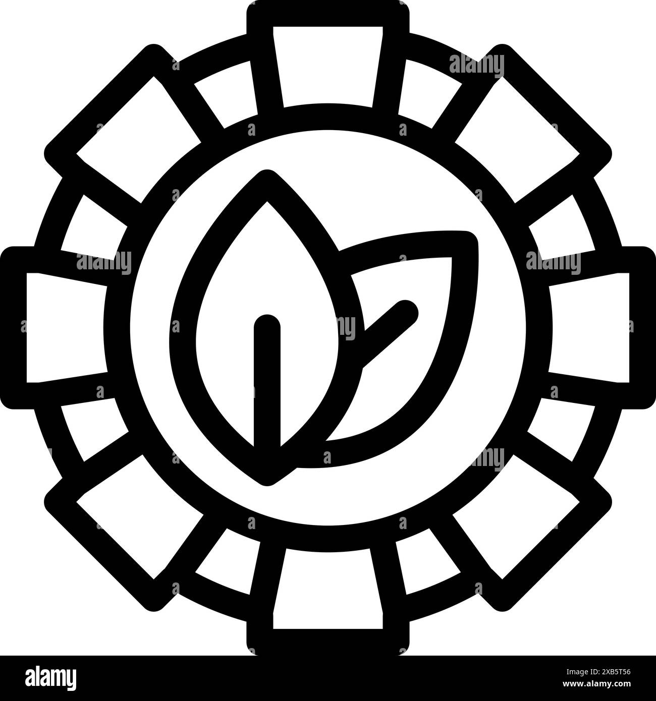 This icon represents the concept of eco friendly industry, combining ...