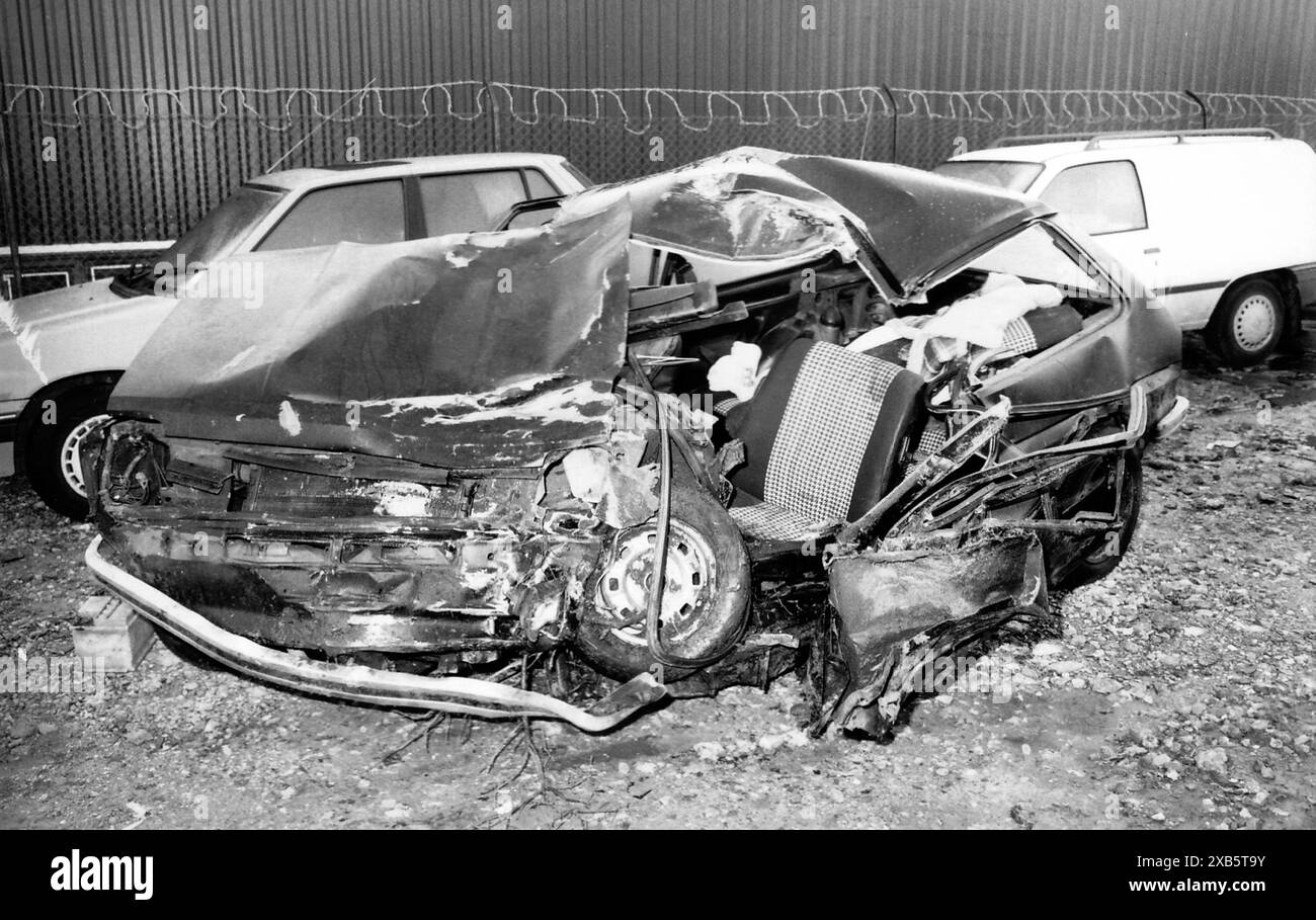 THE FORD FIESTA CAR IN WHICH TWO TEENAGERS DIED AT KINGSLEY, NEAR ALTON ...