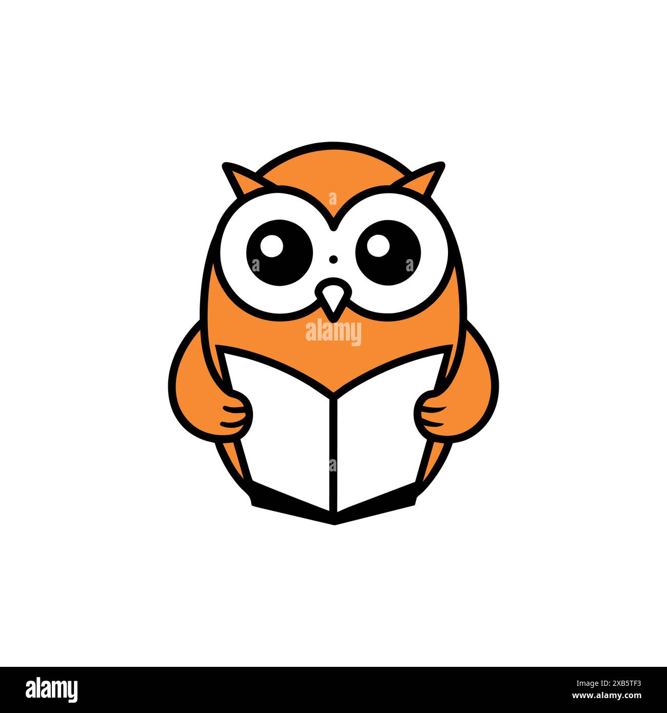 Barn Owl reading icon vector illustration. AI generated image. Clipart ...
