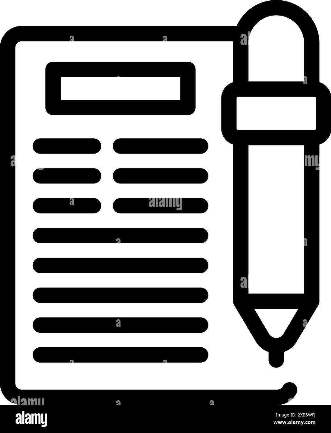 Journalist writing an article on paper, using a pen, journalism concept ...