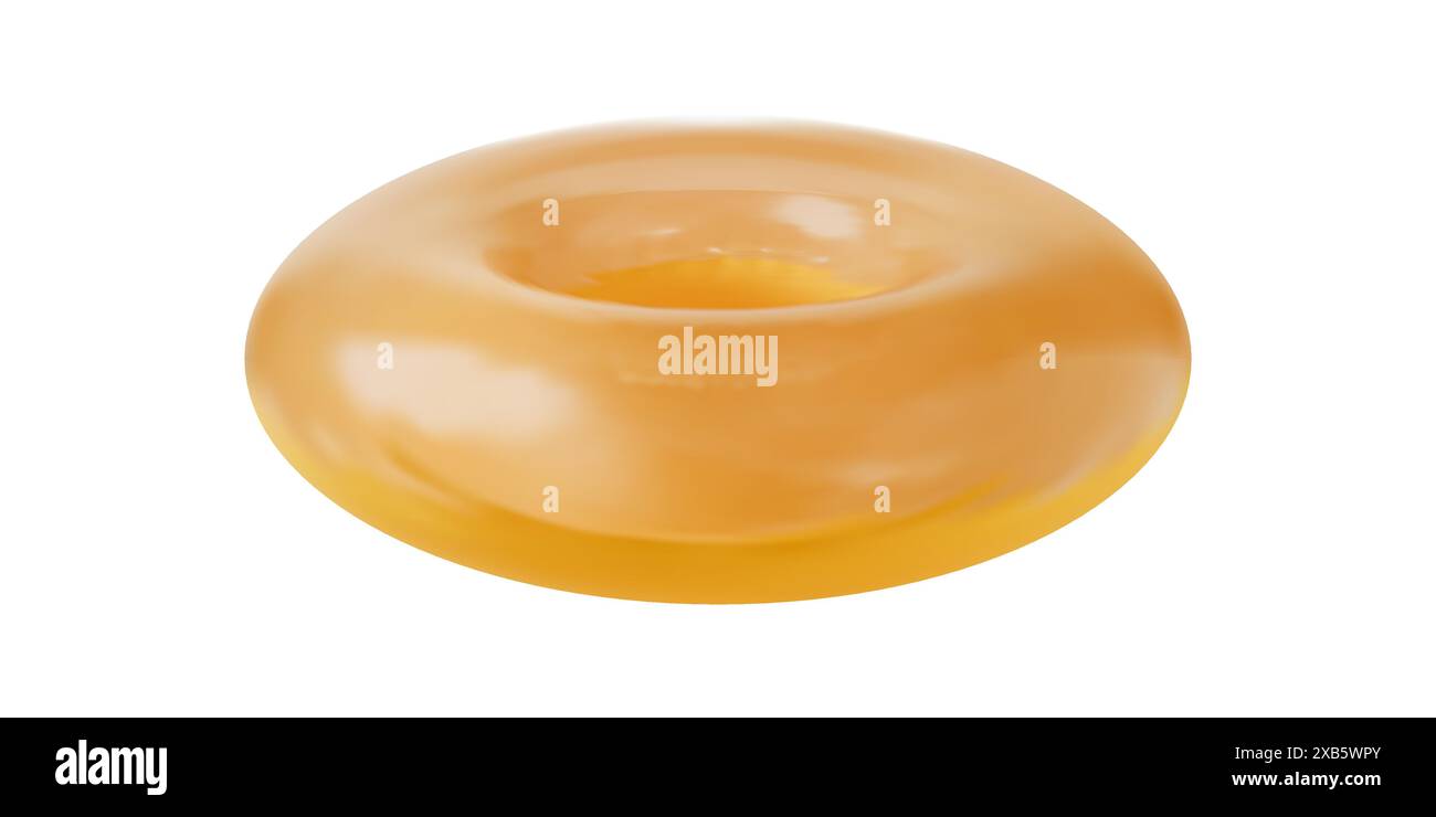 Orange Inflatable circle on isolated background. Swim ring, water donut ...
