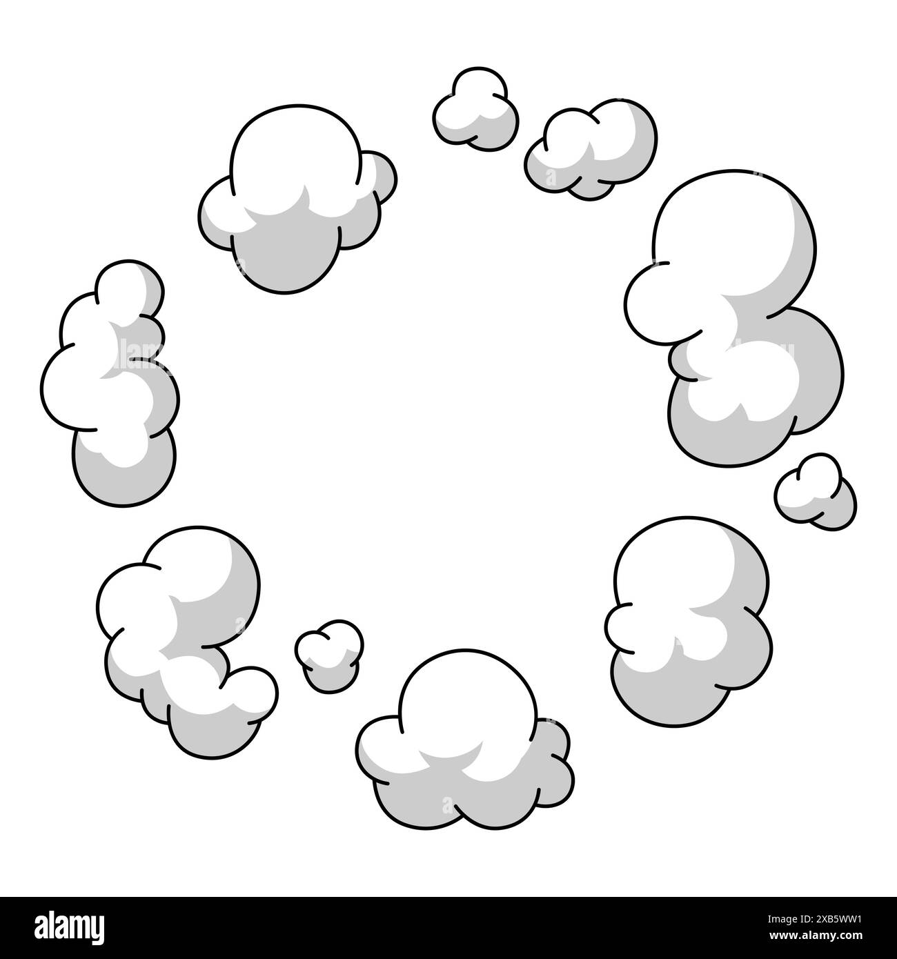 Cartoon illustration of smoke. Comic image of steam, cloud or fog Stock ...