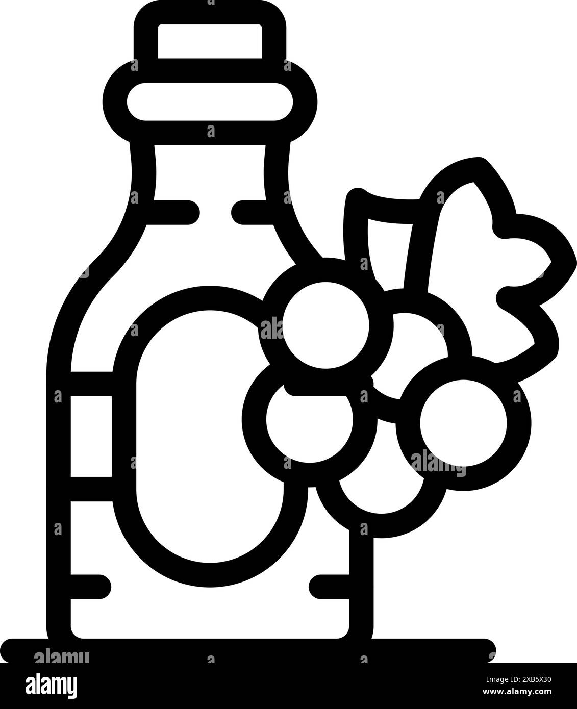 Simple line drawing of a bottle of grape juice with a bunch of grapes ...