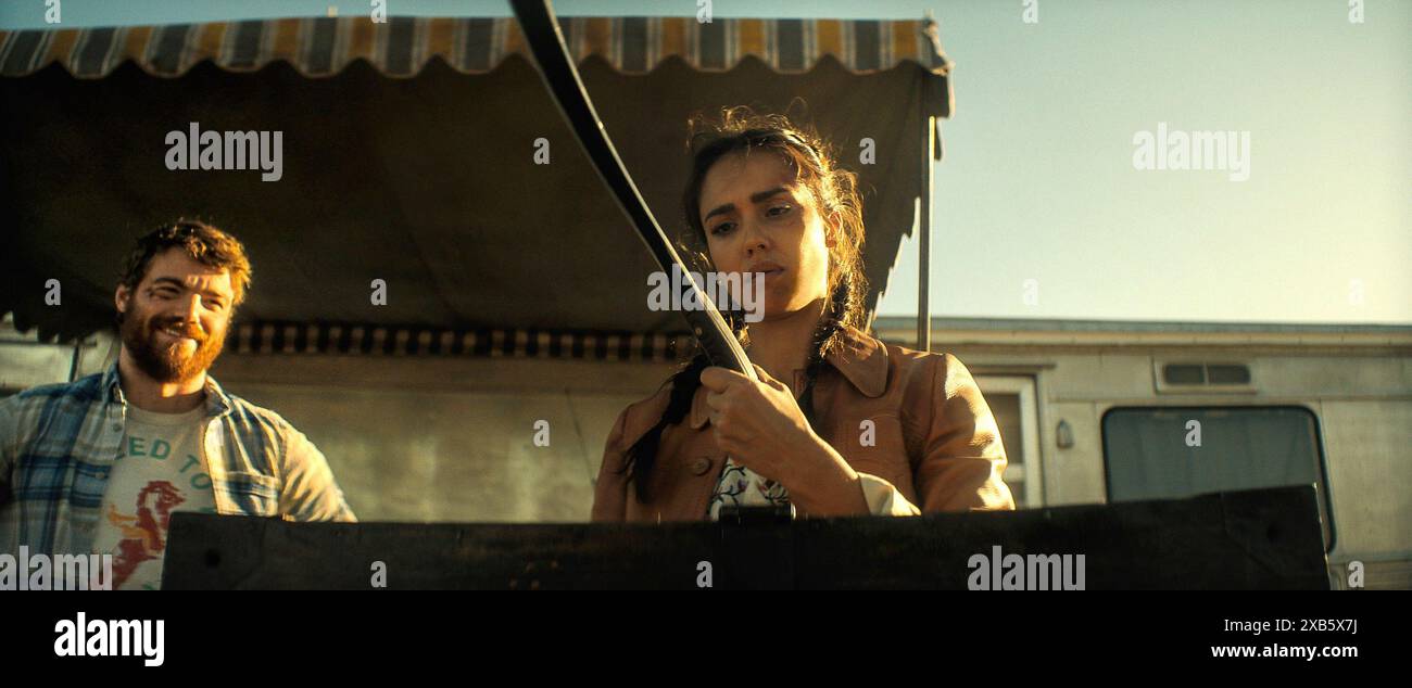 TRIGGER WARNING, from left: Gabriel Basso, Jessica Alba, 2024 ...