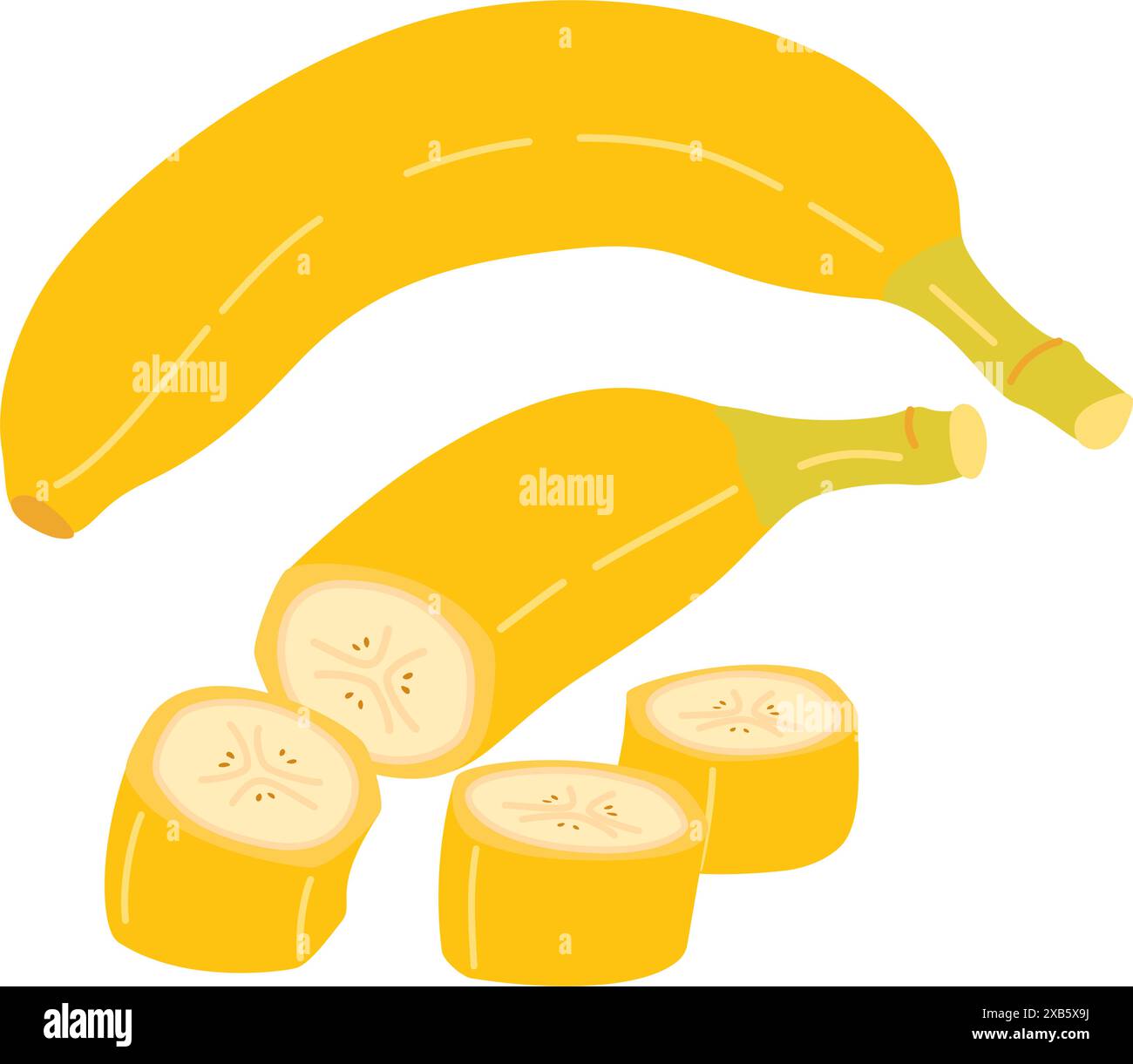 Banana cut in half with skin Stock Vector Images - Alamy