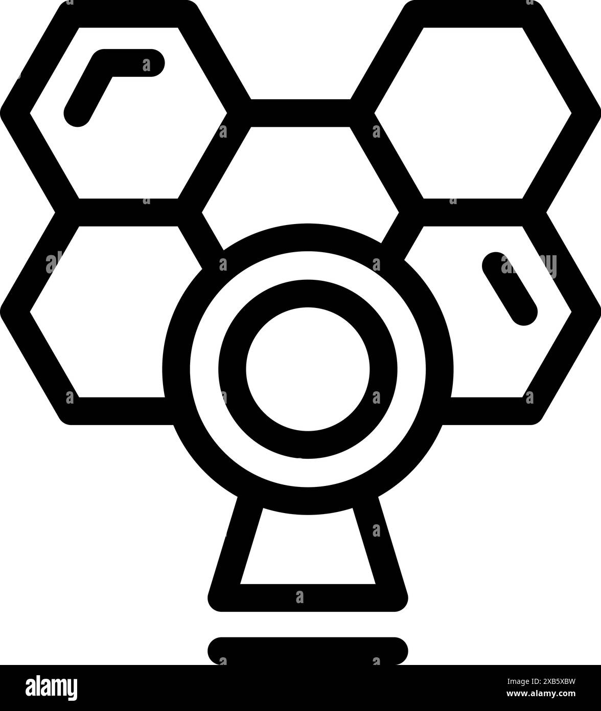 Icon of a lamp with a honeycomb structure emitting light beams for ...