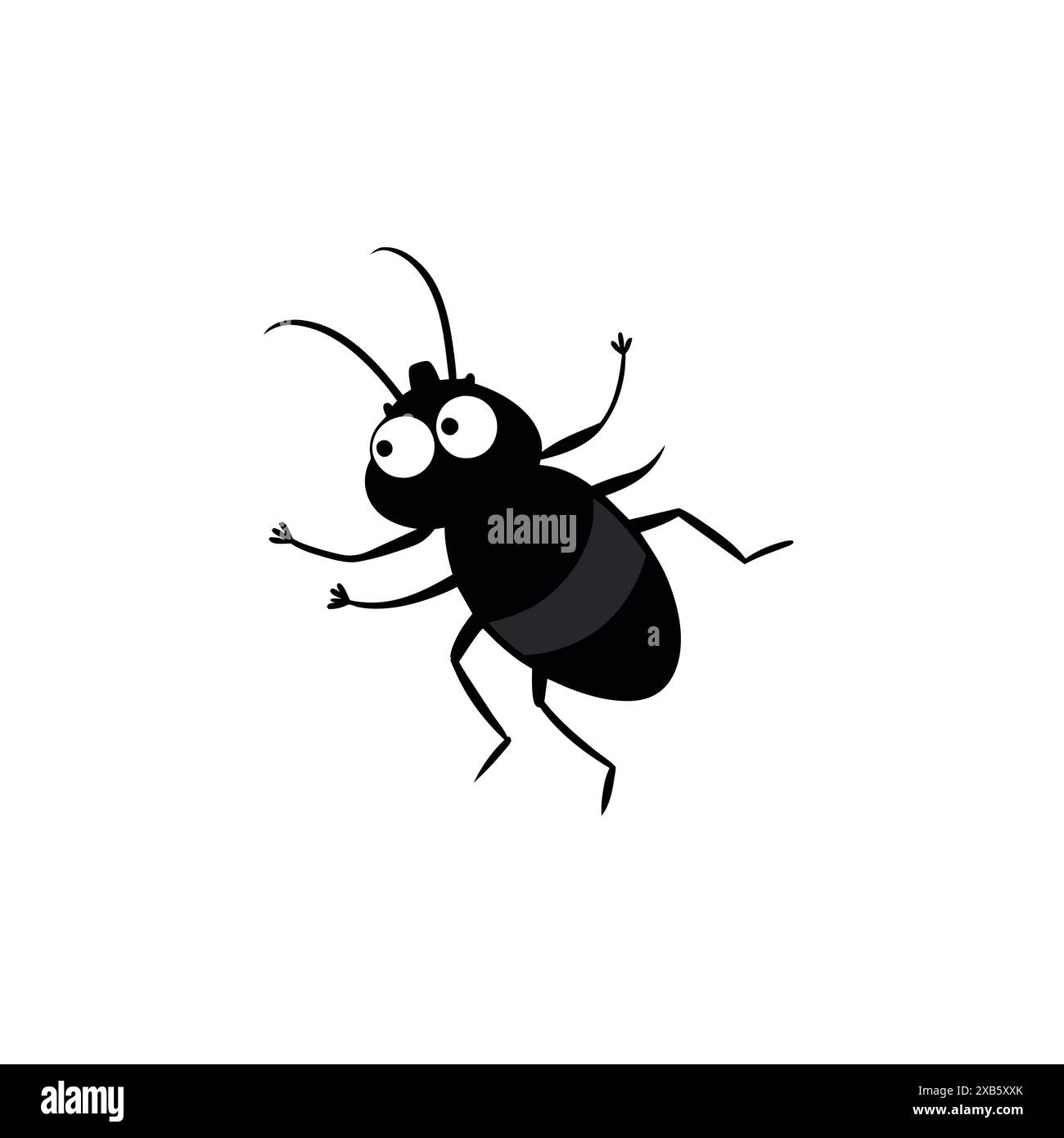 Black Aphid bug jumps icon vector illustration. AI generated image ...