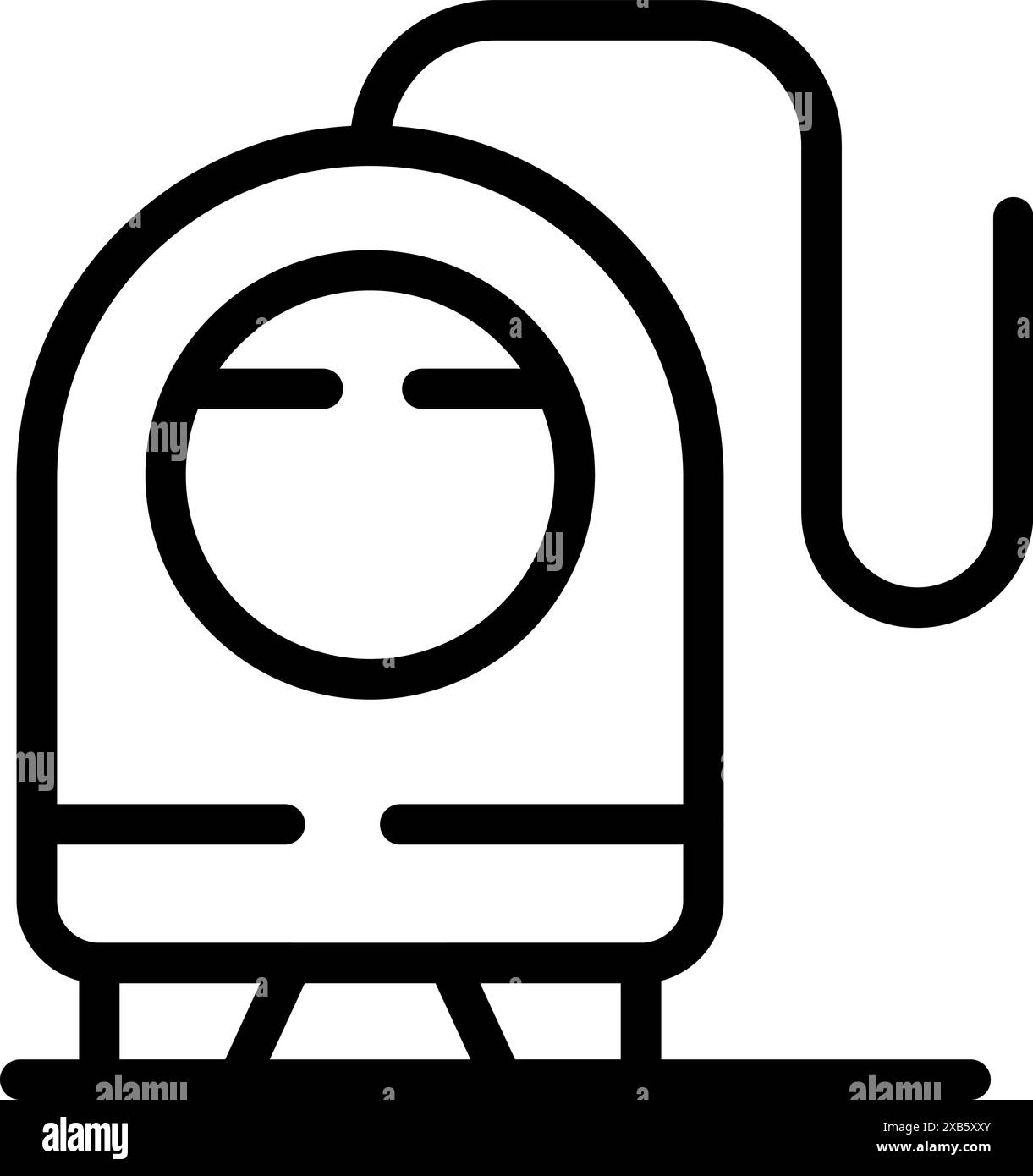 Minimalist icon of a train waggon with a pantograph, evoking urban ...