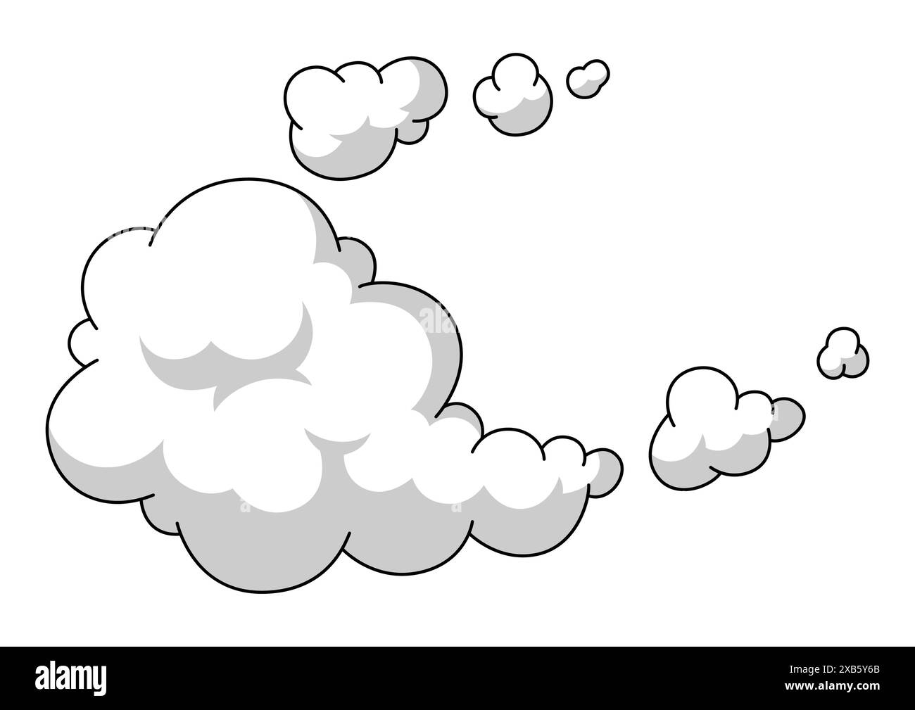 Cartoon illustration of smoke. Comic image of steam, cloud or fog Stock ...